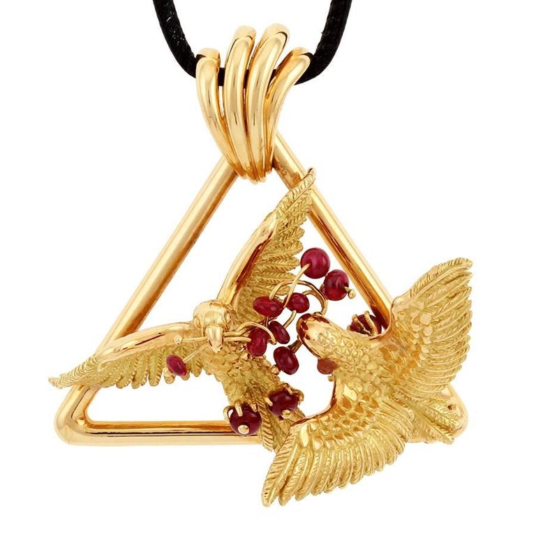 18 Karat Gold Flying Angel and Peter Pendant by John Landrum Bryant For ...