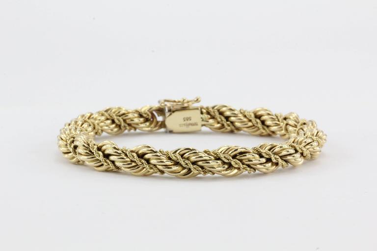 Tiffany and Co. Gold Thick Rope Bracelet at 1stDibs | thick gold rope ...