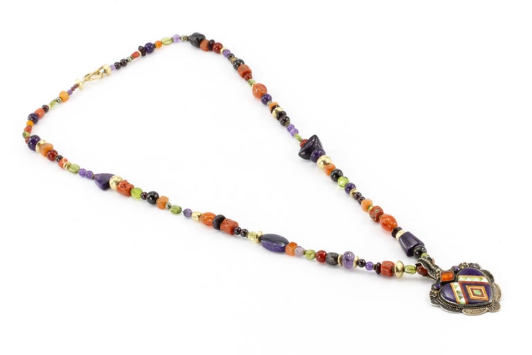 Benny and Valene Aldrich Ju-Ju Beads Sterling Silver and Gold Inlaid ...