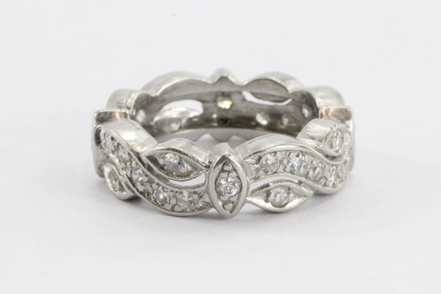 Art Deco Diamond Platinum Eternity Cigar Wedding Band For Sale at 1stdibs