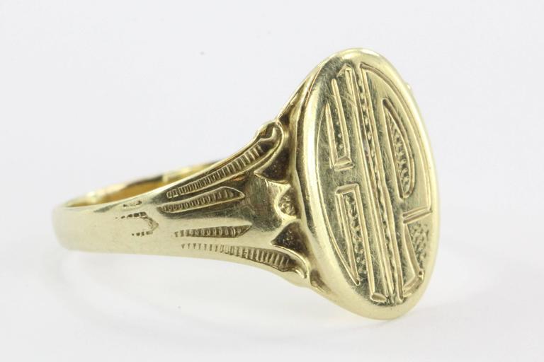 Antique 14K Gold Ostby and Barton Gothic Signet Ring HP at 1stDibs ...