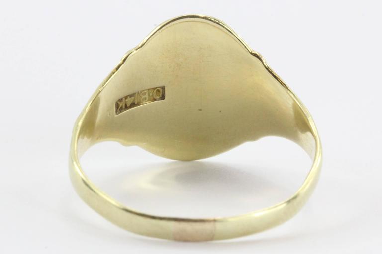 Antique 14K Gold Ostby and Barton Gothic Signet Ring HP at 1stDibs | ostby barton ring