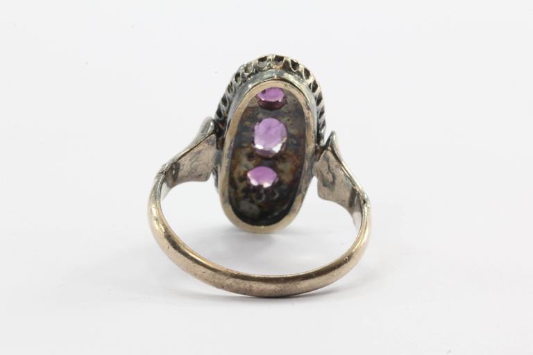 1770s Georgian Gold Rose Cut Diamond Purple Paste Ring at 1stDibs ...