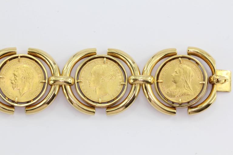 Heavy British Gold Sovereign Coin Bracelet from Verona Italy at 1stDibs ...