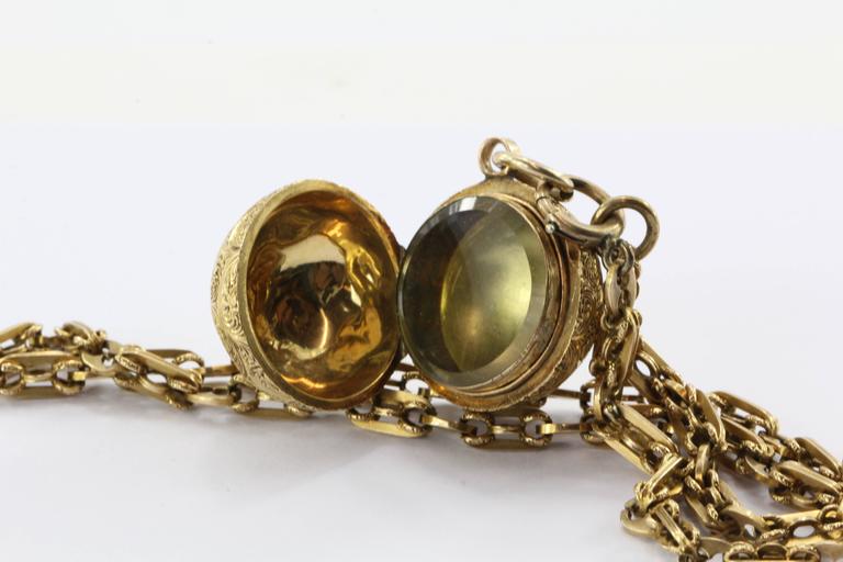 Rare Victorian Gold Ball Locket at 1stDibs | gold ball locket pendant ...