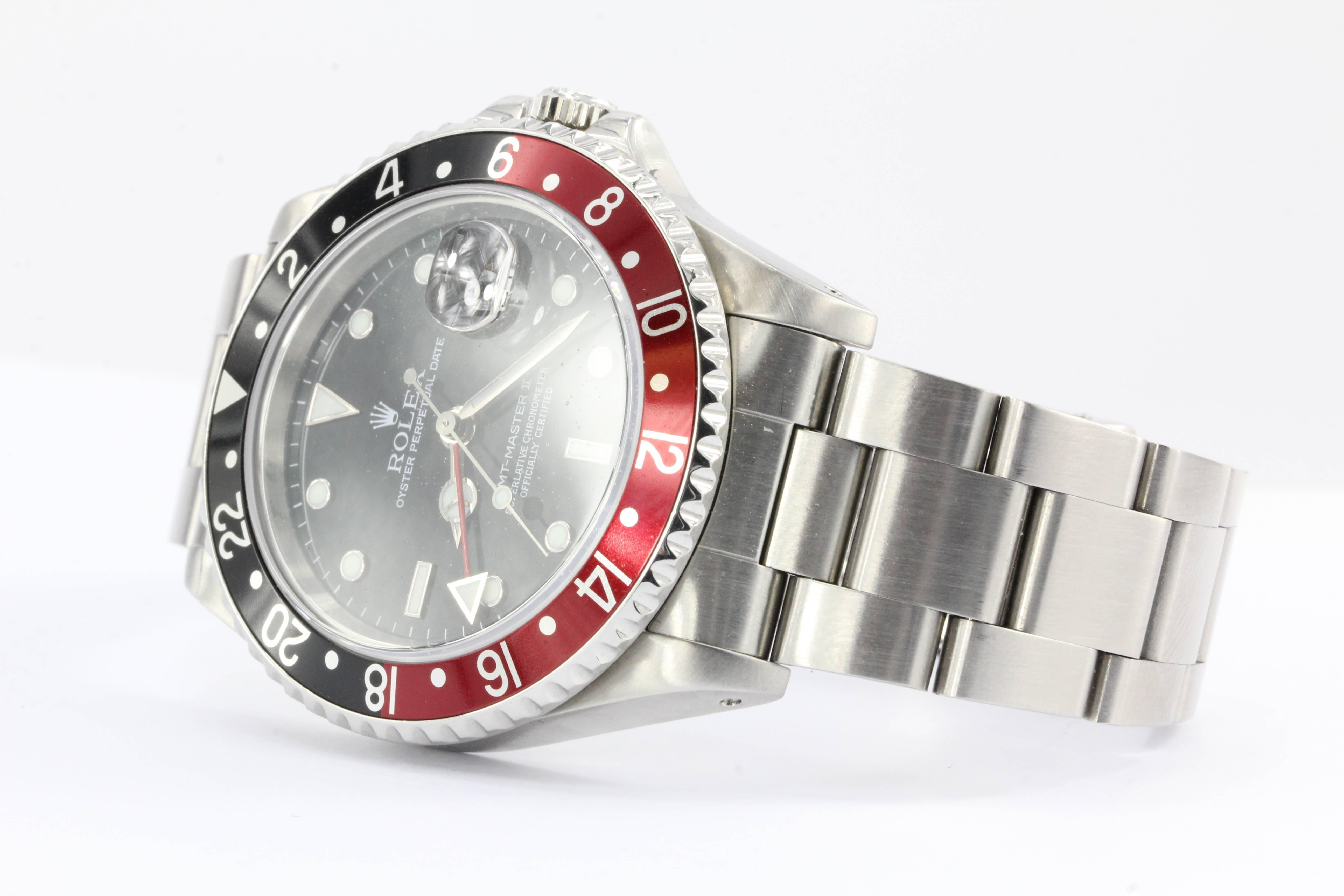 Rolex Stainless Steel GMT Master II Red Black Coca Cola automatic ...
