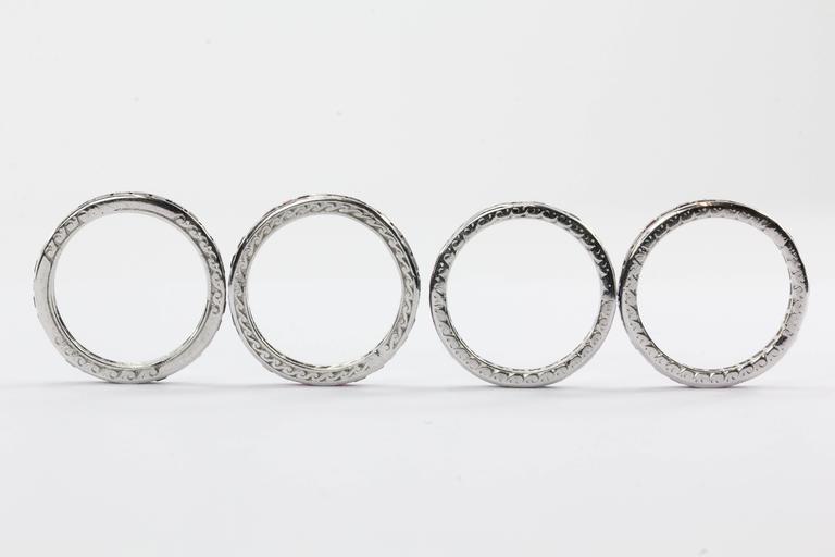 Tiffany and Co. Four Stackable Art Deco Ruby Sapphire Platinum Eternity ...