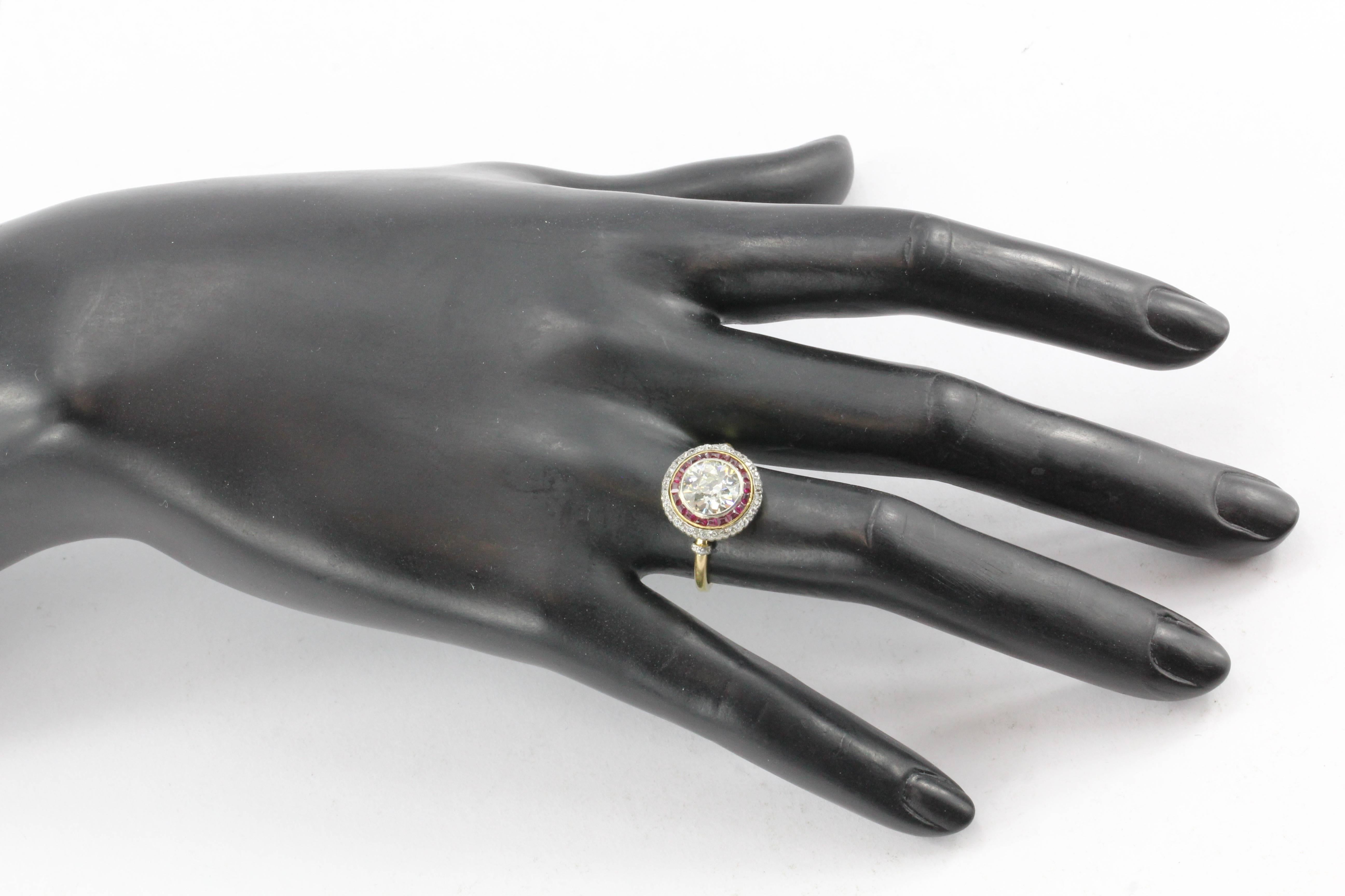 Ruby Old European Cut Diamond Ring at 1stDibs