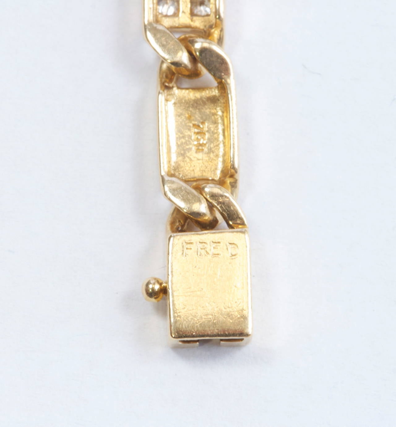 Fred Paris Diamond Gold Bracelet at 1stDibs