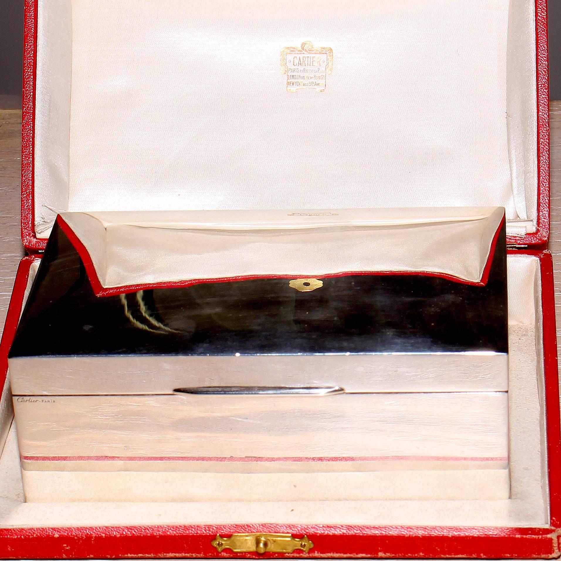 Cartier Paris Silver Wood Humidor Box at 1stDibs | cartier humidor