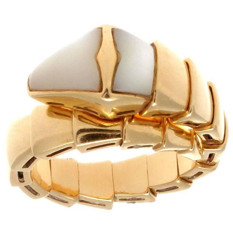 Bulgari Serpenti Mother-of-Pearl Gold Ring at 1stDibs | bvlgari ...