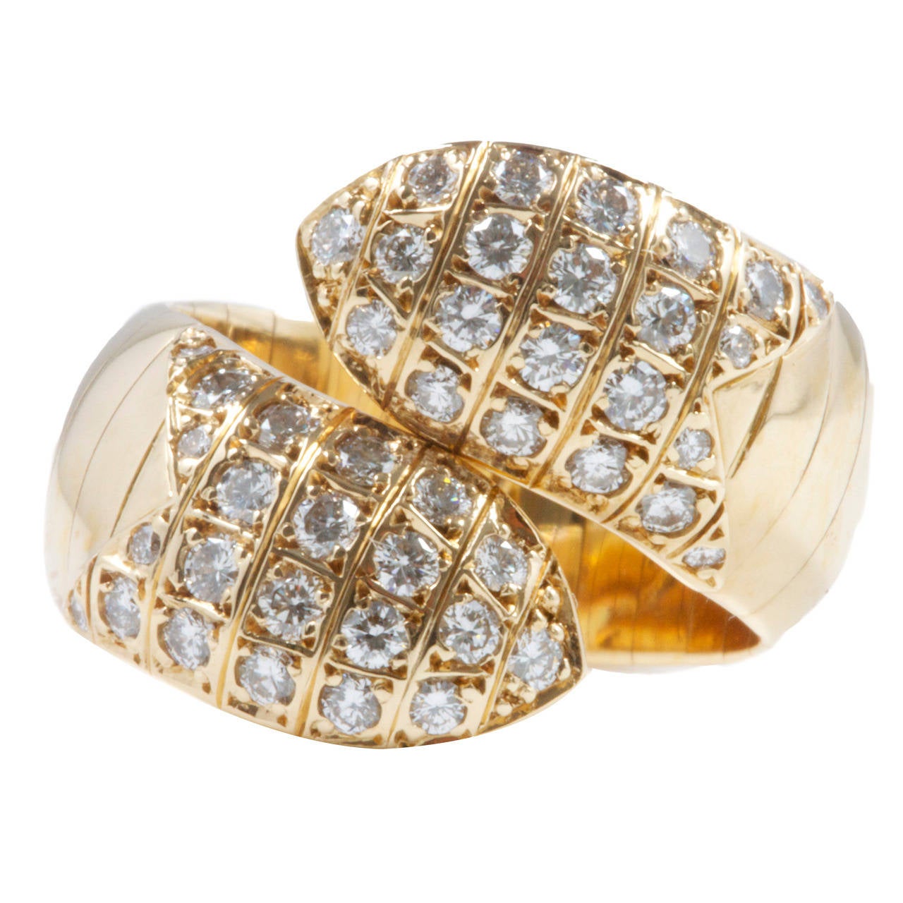 Chaumet Diamond Gold Double Wrap Ring at 1stDibs