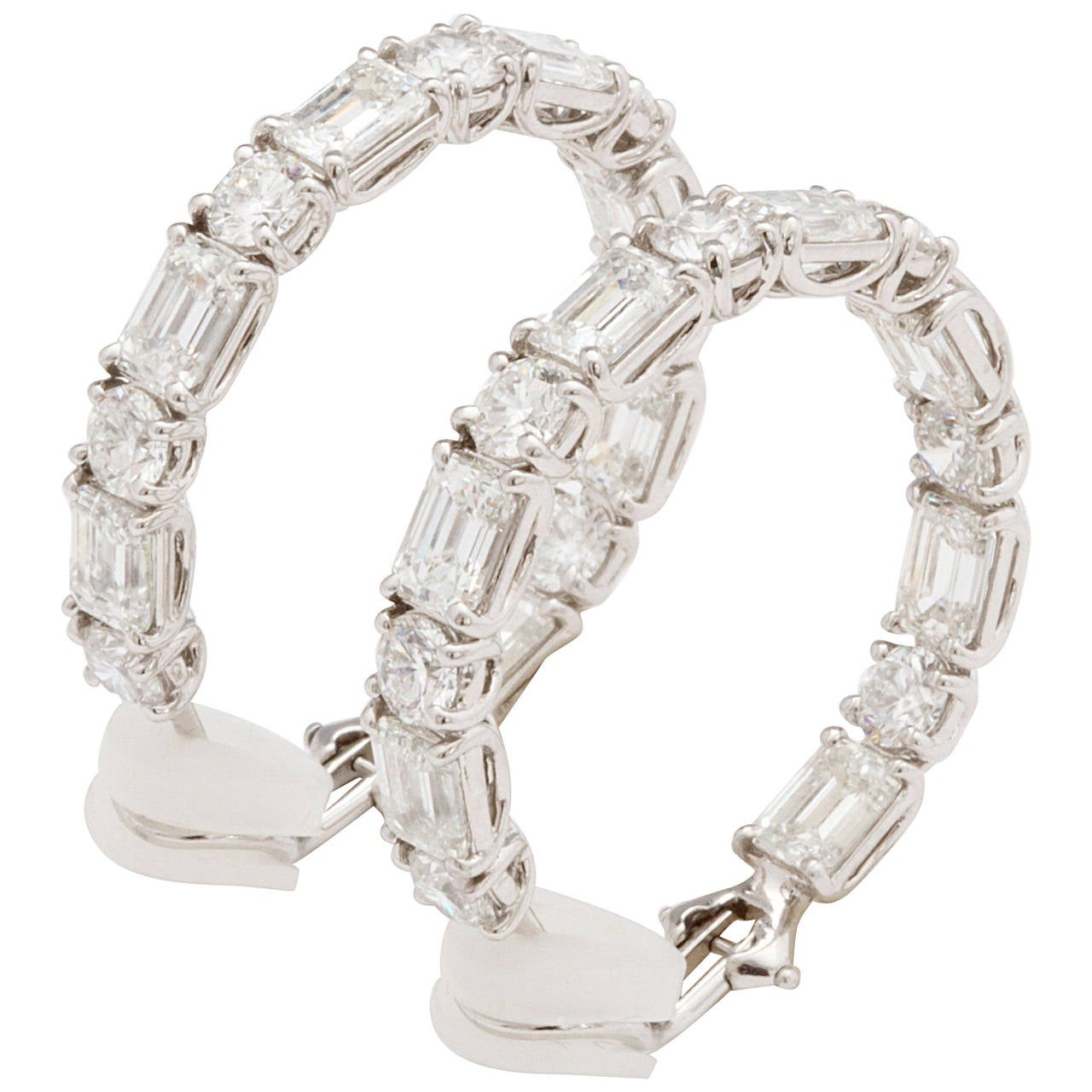 Tiffany and Co. Diamond Platinum Hoop Earrings at 1stDibs | platinum ...