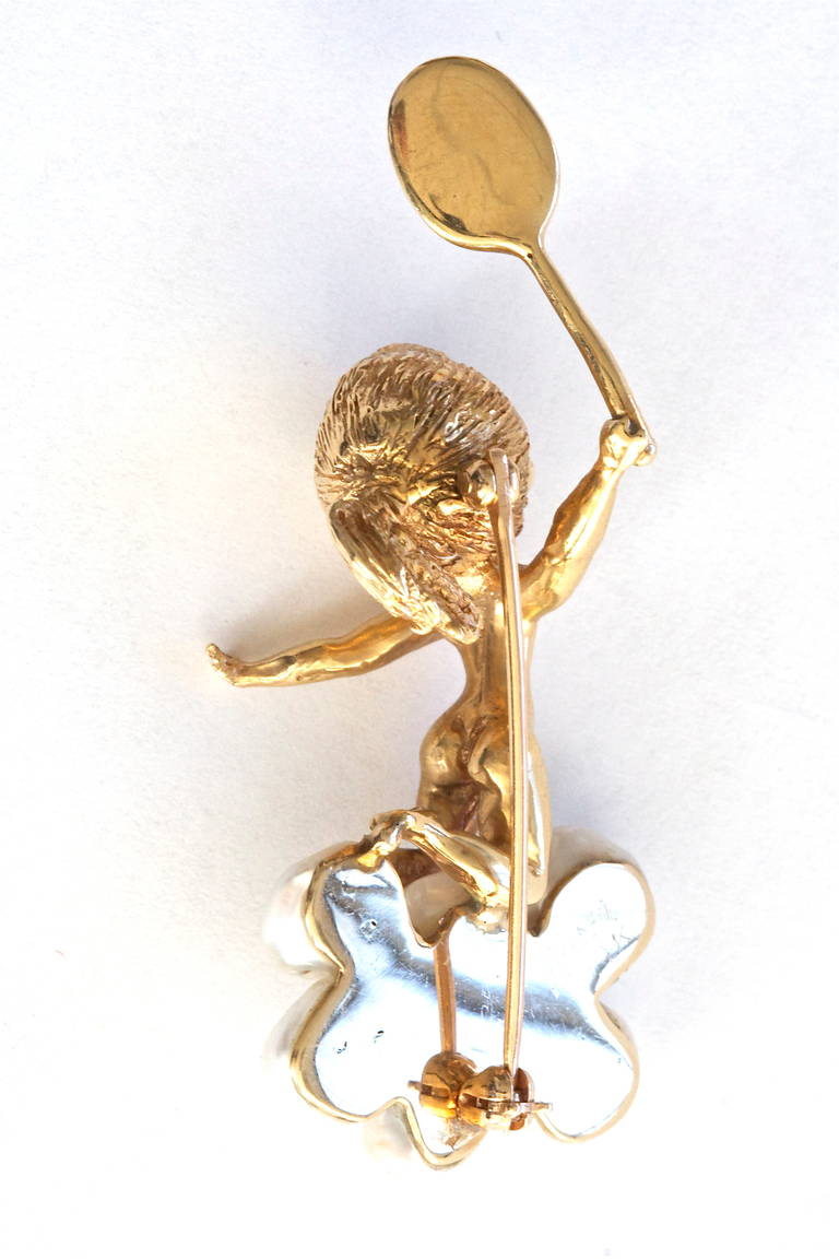 Ruser Tennis Angel Brooch at 1stDibs