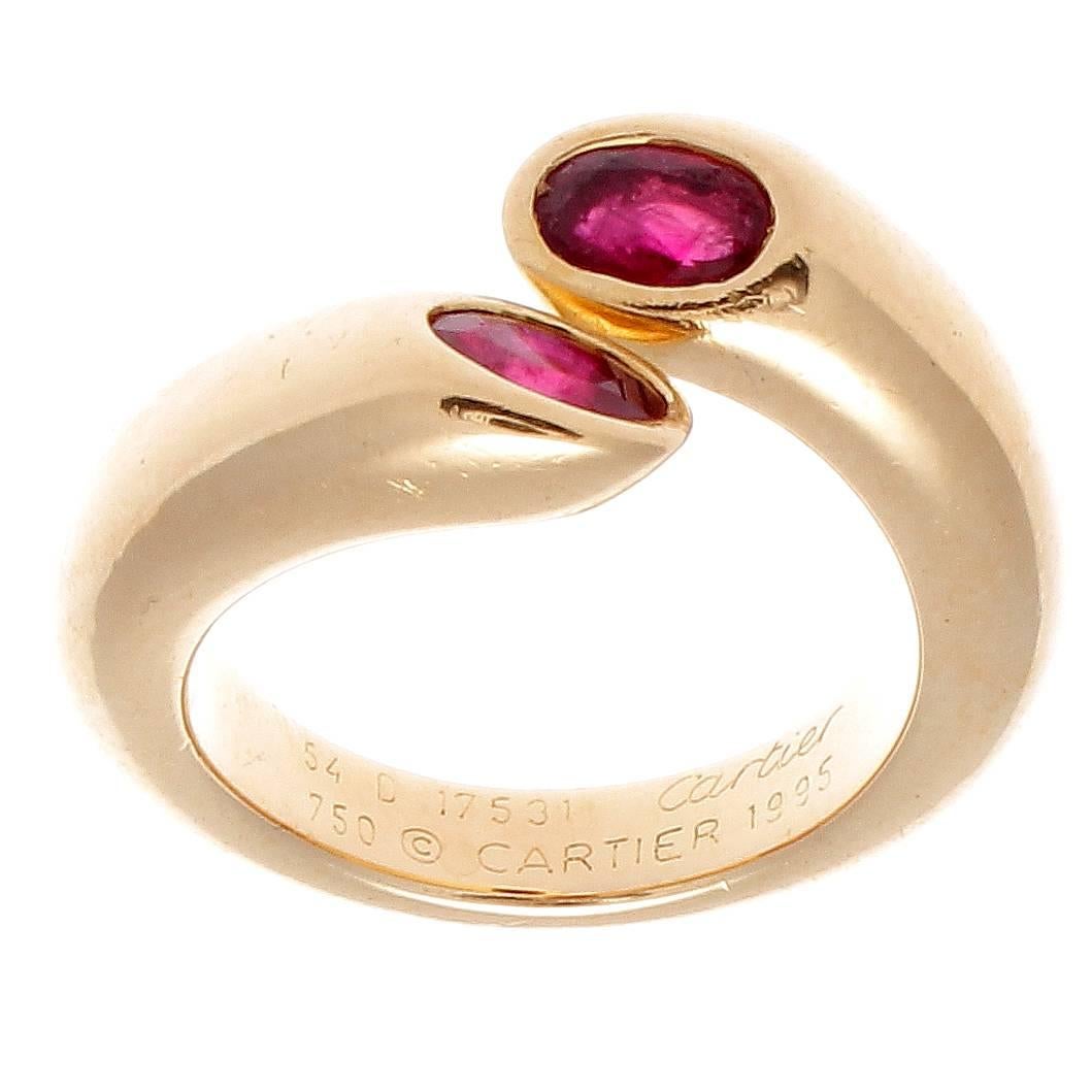 Cartier Burma Ruby Gold Ring at 1stDibs