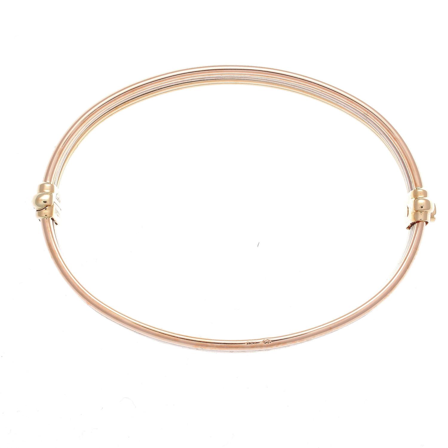 Cartier Exclusive Tricolor Gold Screw Bangle Bracelet at 1stdibs