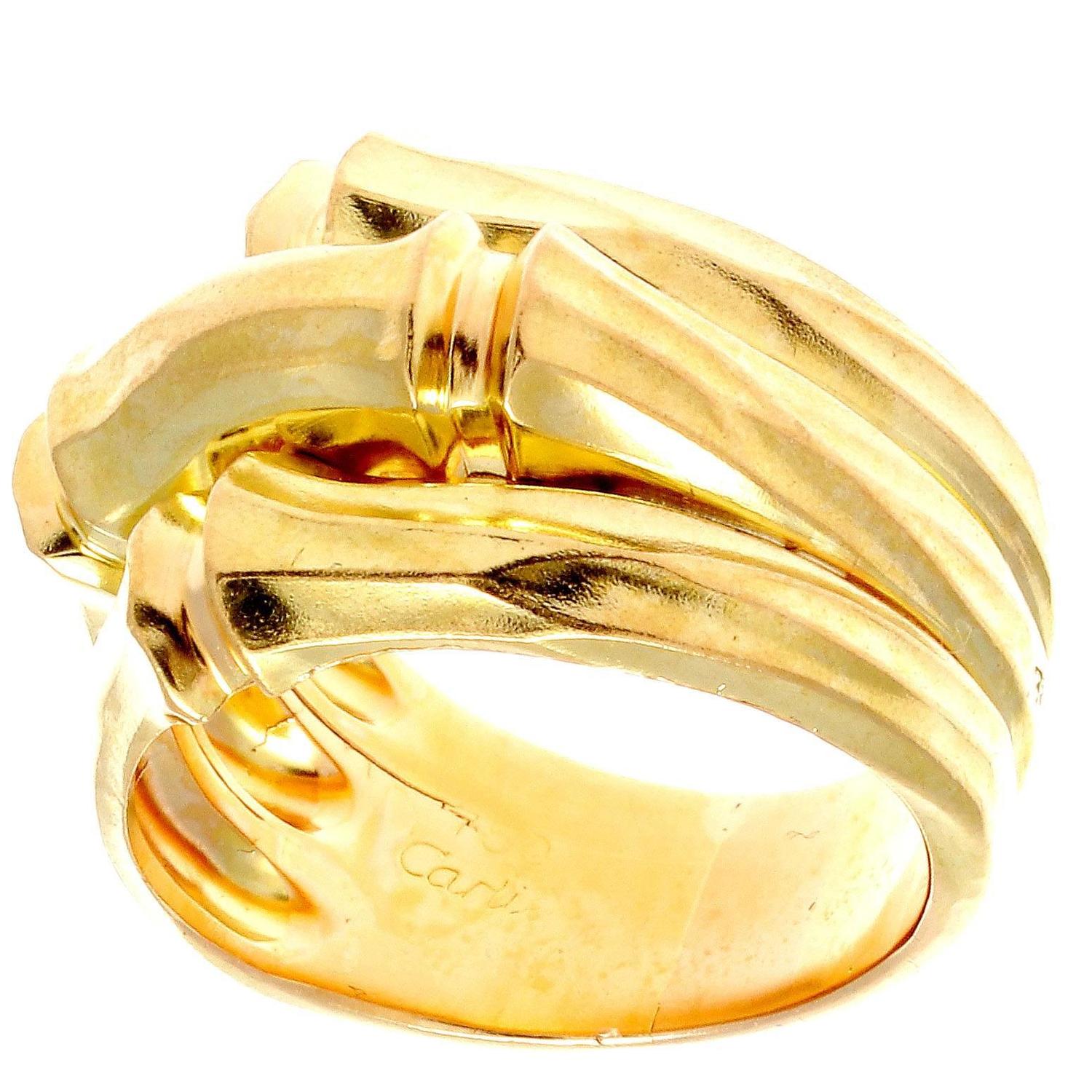 Cartier Bamboo Gold Ring at 1stdibs