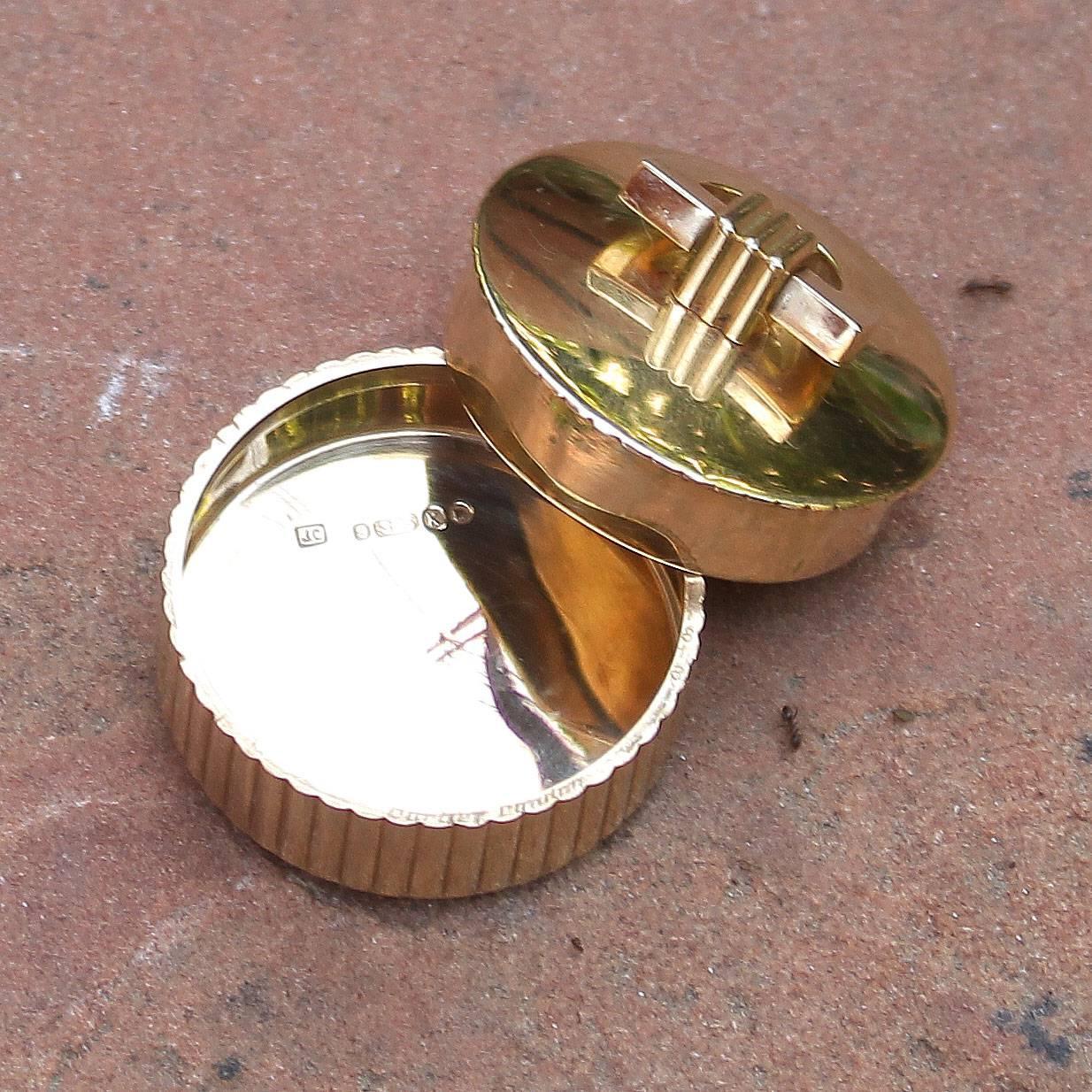 Cartier London Gold Pill Box at 1stdibs