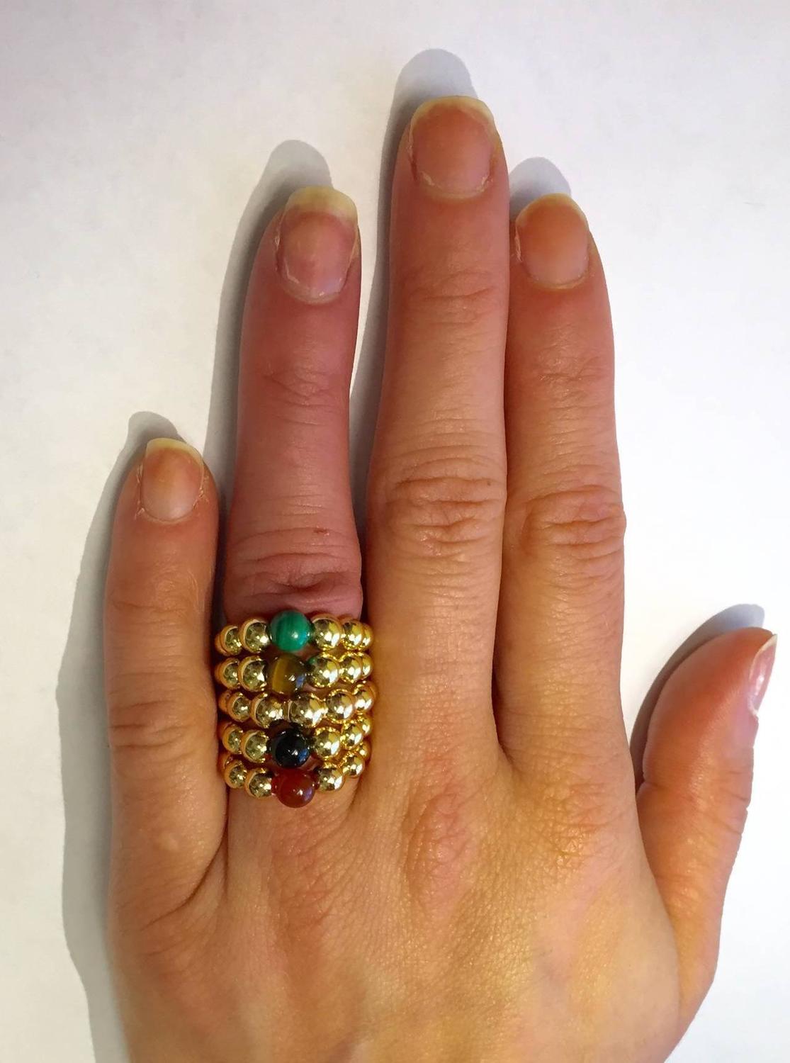 Van Cleef and Arpels Perlee Carnelian Gold Ring at 1stdibs