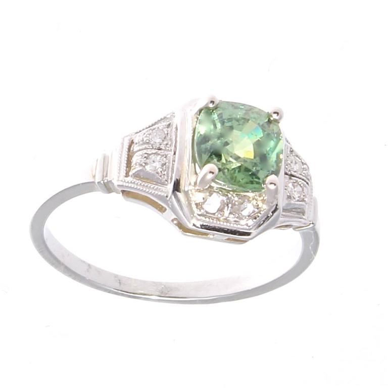Demantoid Garnet Diamond Gold Ring at 1stDibs