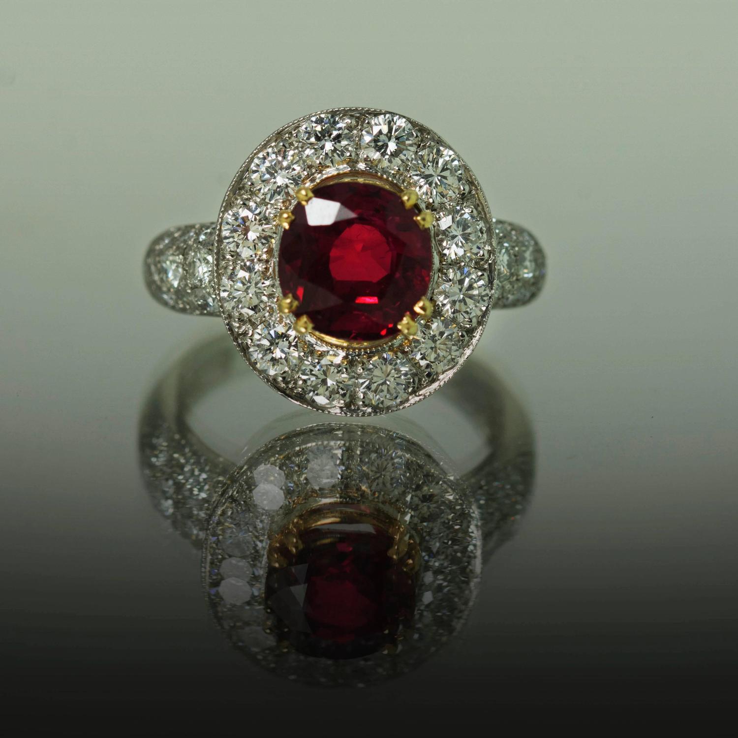 Ruby Platinum Ring For Sale at 1stdibs