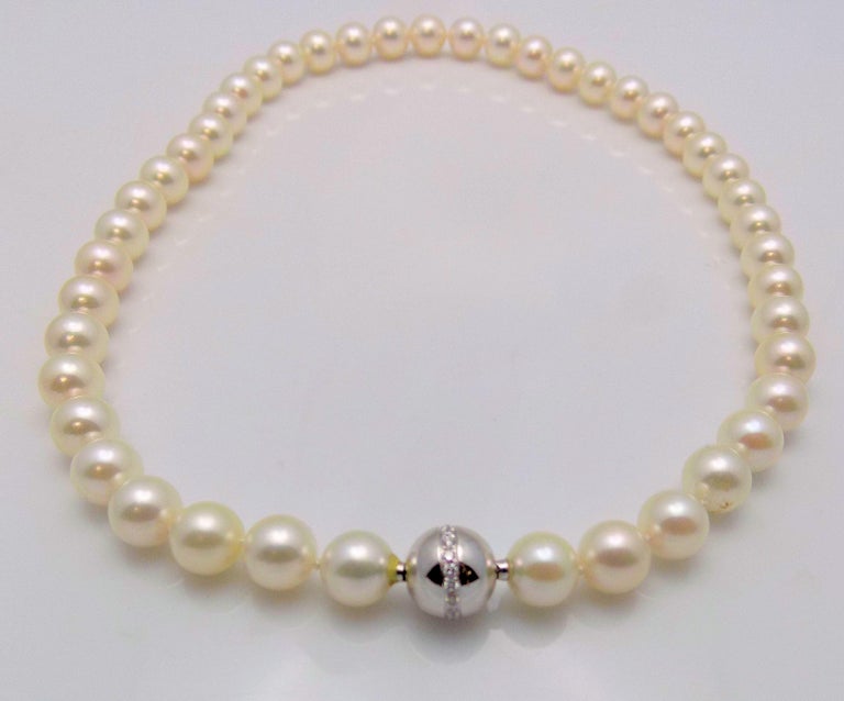 Strand of 45 Cream Rose Cultured Pearls For Sale at 1stDibs