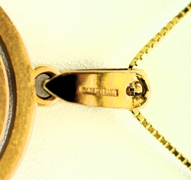 French Ruby Diamond Gold Pendant Qu'Hier Que Demain by A. Augis Large ...