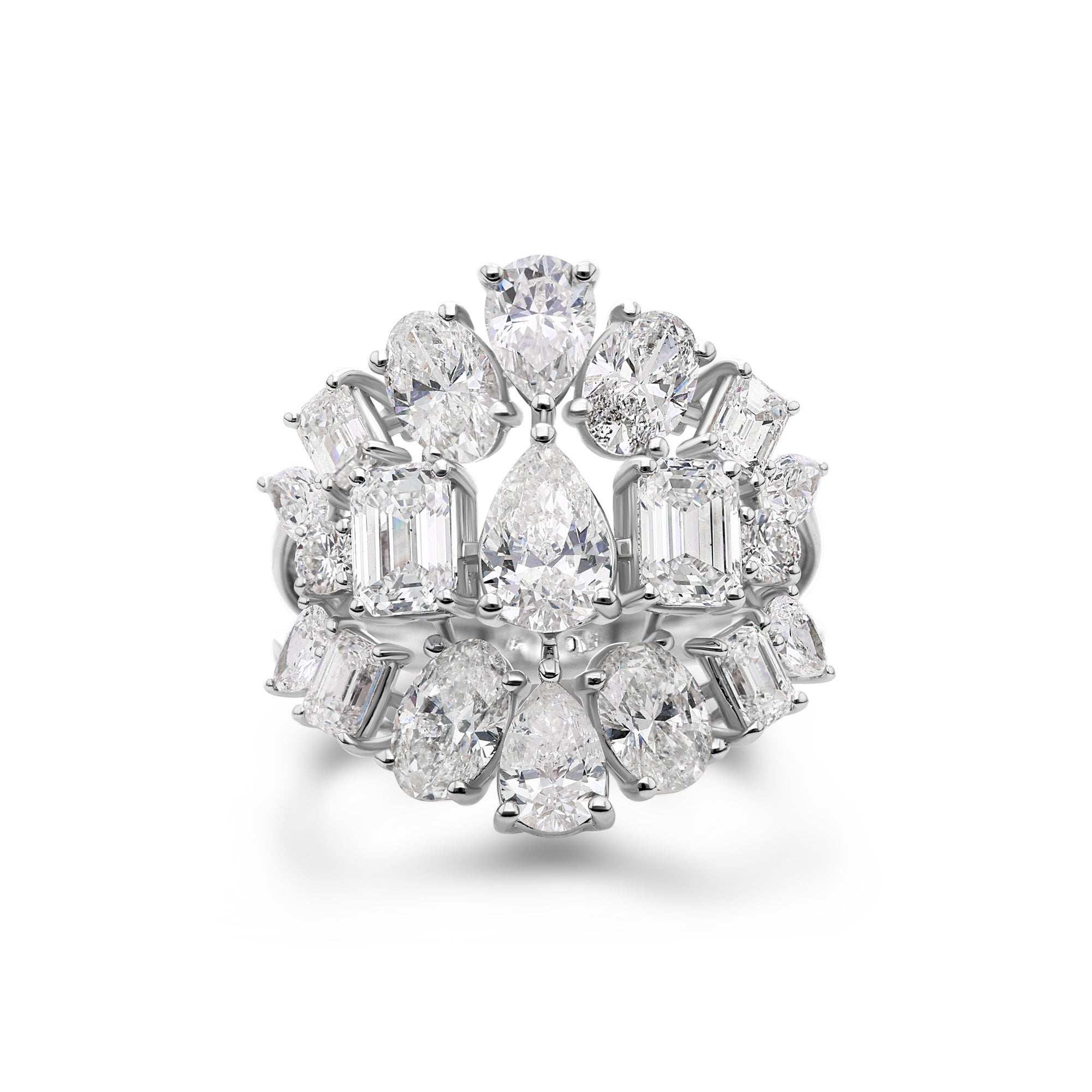 Customizable 5.15 Carat Natural Diamond Cocktail Ring in 18K White Gold ...