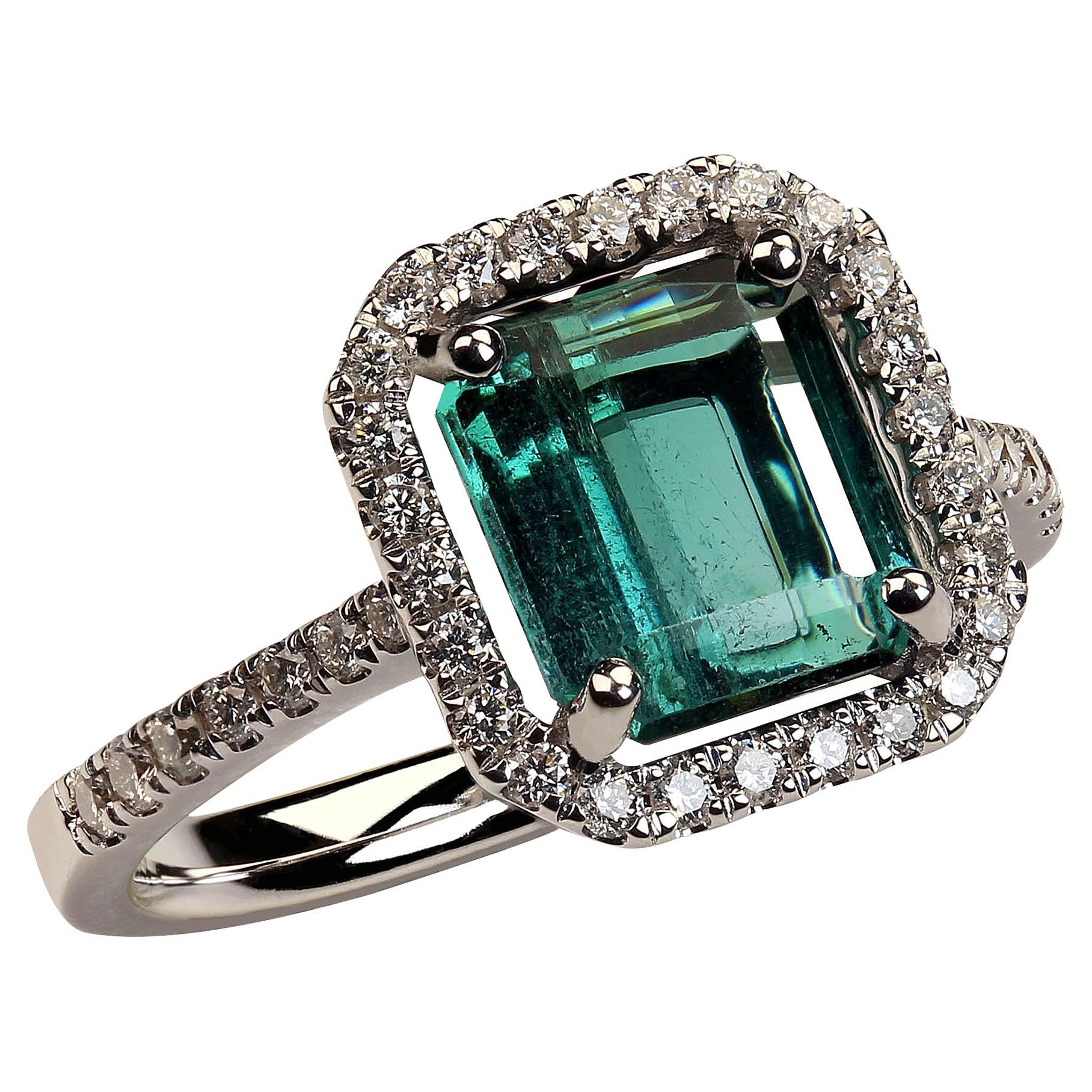 Marvelous Raspberry Tourmaline and Diamond Ring. at 1stDibs