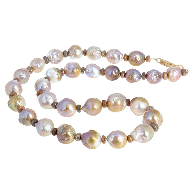AJD Stunningly Beautiful REAL Cultured Pearls and Goldy Real Lava Rock ...