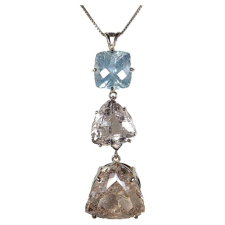 AJD Statement Three Beryl Pendant in Sterling Silver March Birthstone ...