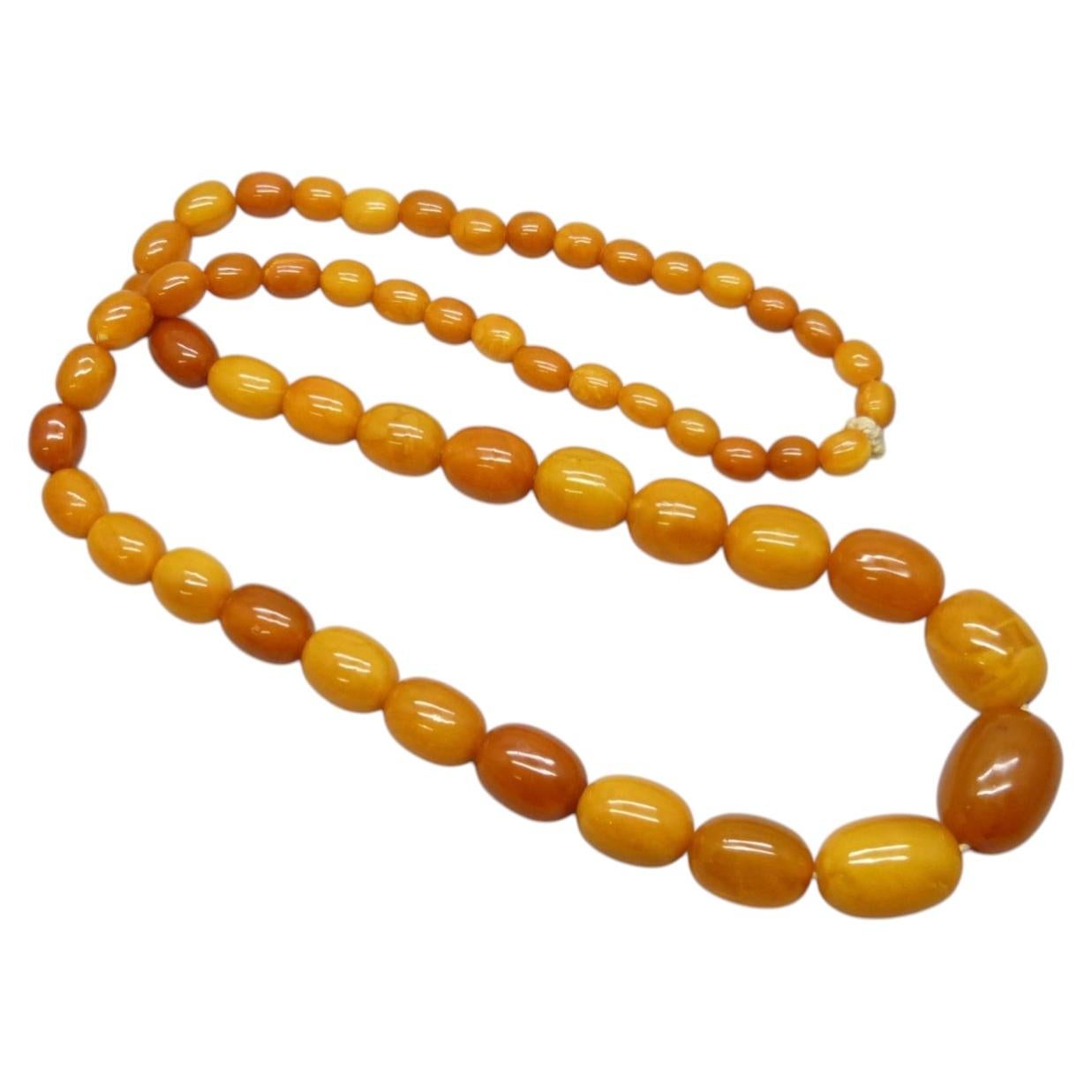 Vintage Amber Bead Necklace 24