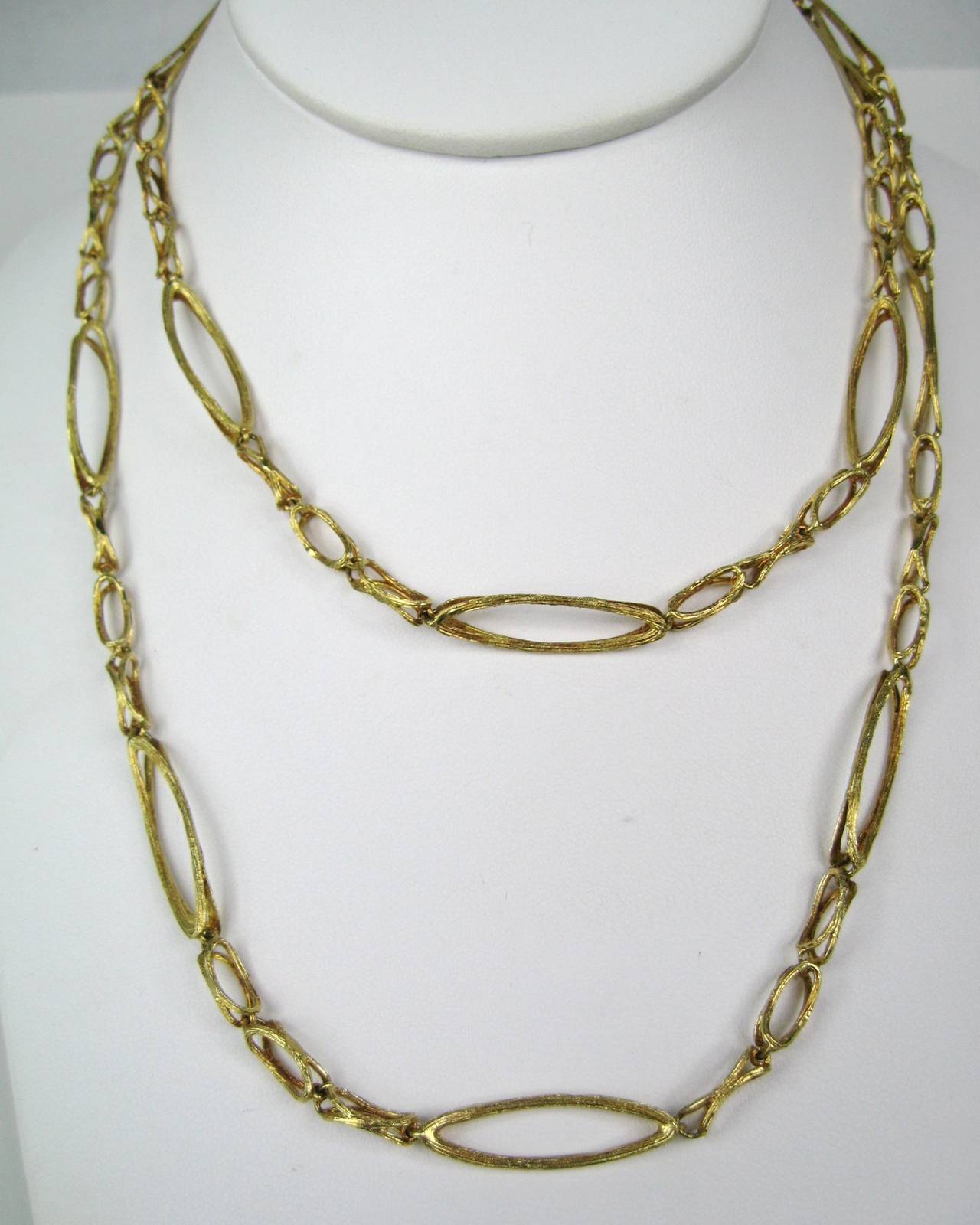 36 Inch Heavy Gold Brutalist Link Chain at 1stDibs