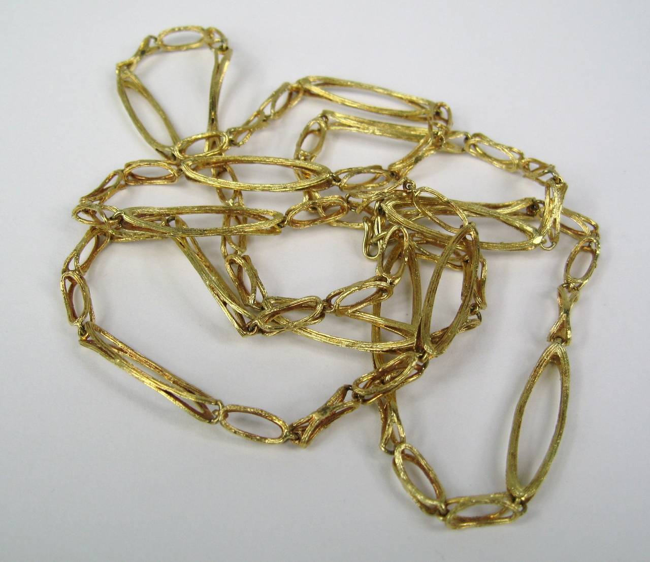 36 Inch Heavy Gold Brutalist Link Chain at 1stDibs