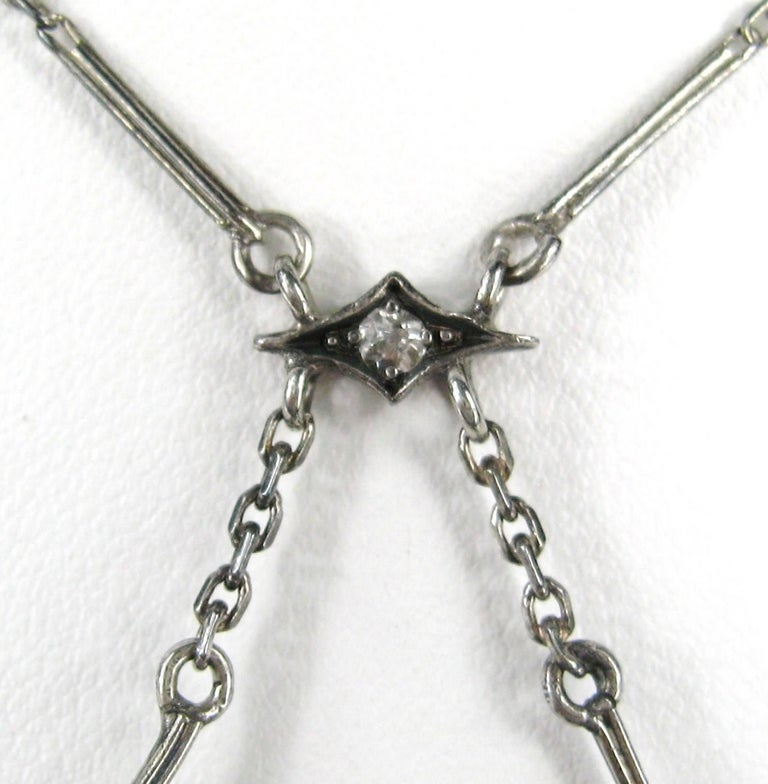 1860s Victorian Diamond Lavaliere Necklace Brooch 1.5 Carat For Sale at ...