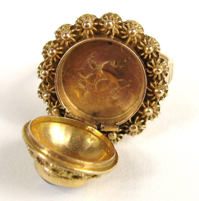 14 Karat Gold Victorian Blue Sapphire Poison Ring at 1stDibs | poison ...