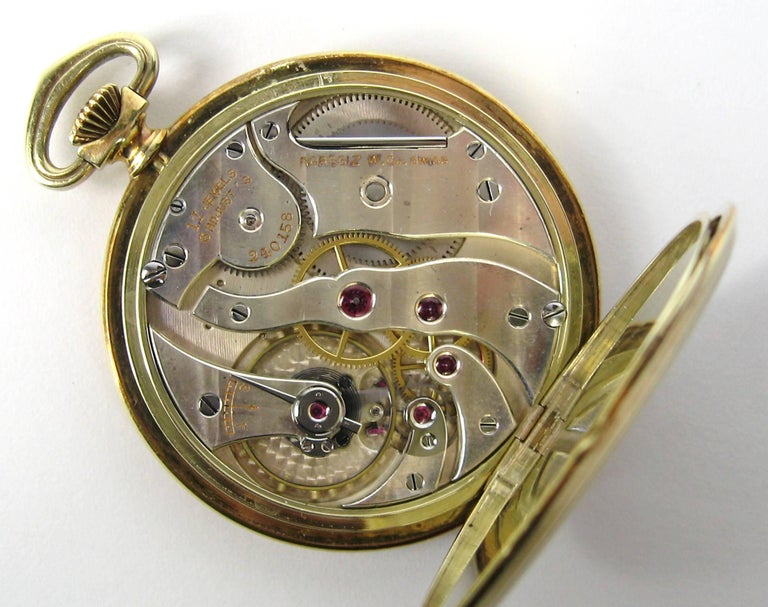 Agassiz 14 Karat Yellow Gold Open Face Pocket Watch For Sale at 1stDibs ...