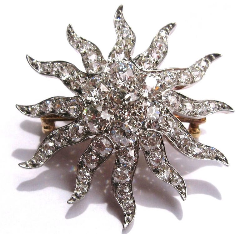 Platinum 8.68 Carat Old European Cut Diamonds Convertible Pendant ...