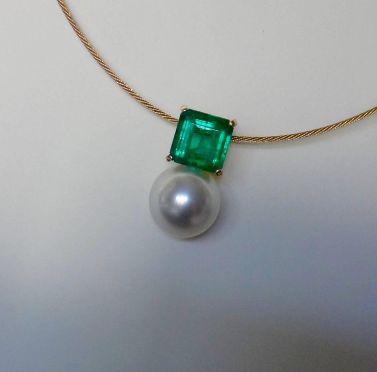 Michael Kneebone Emerald Paspaley South Seas Pearl Pendant at 1stDibs ...
