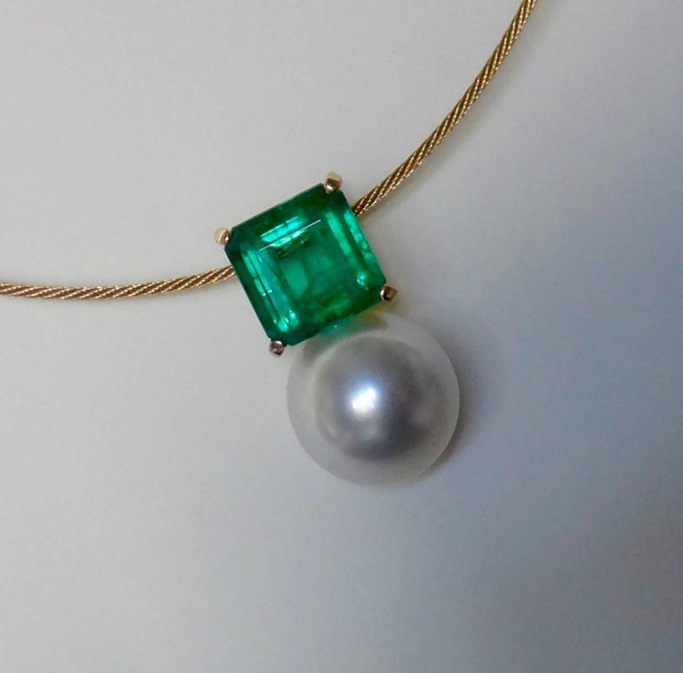 Michael Kneebone Emerald Paspaley South Seas Pearl Pendant at 1stDibs ...