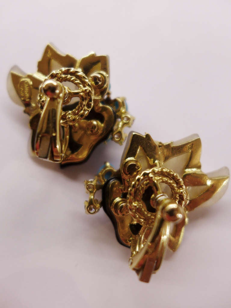 Chaumet Multicolor Diamond Gold Earrings at 1stDibs