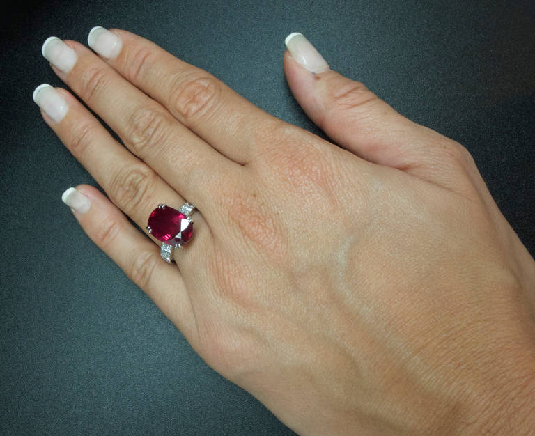 7.19 Carat Ruby Diamond Ring at 1stDibs | 4 carat ruby ring