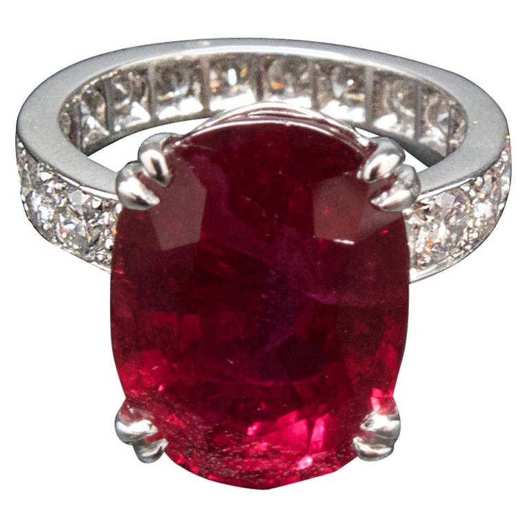 7.19 Carat Ruby Diamond Ring at 1stDibs | 4 carat ruby ring