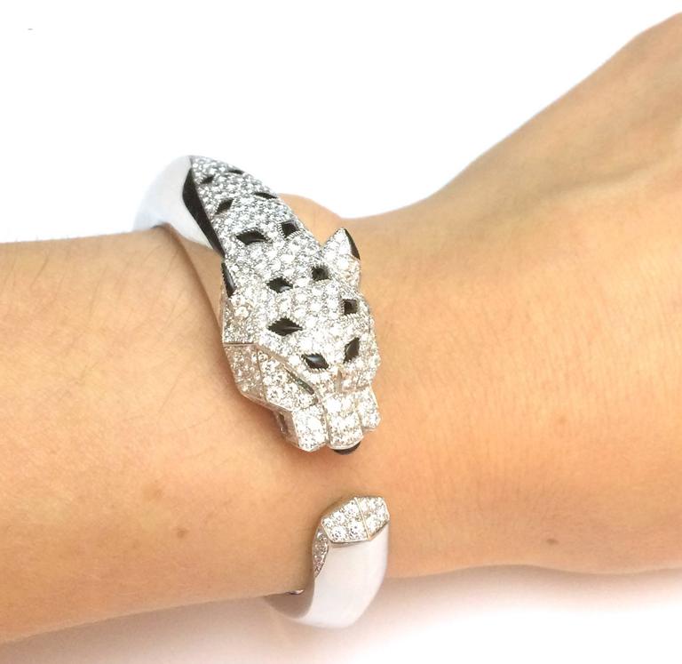 Cartier Diamond Gold Panther Bangle Bracelet at 1stDibs | cartier ...