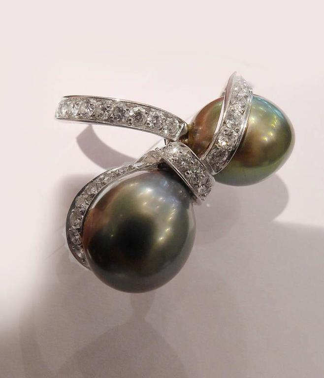 Christian Dior Caprice Collection Superb Tahitian Pearl Diamond Ring at ...