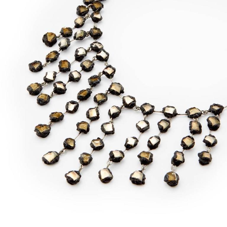 1960s Line Vautrin Gold Tinted Talosel Resin Mirror Necklace at 1stDibs ...