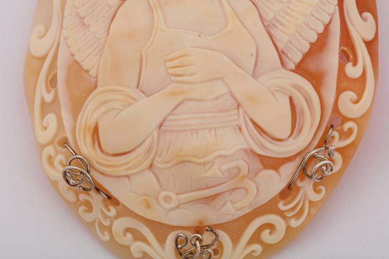 Amedeo "Angel" Cameo Silver Brooch Pendant For Sale at 1stDibs