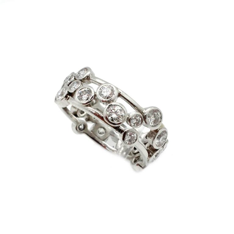 Tiffany and Co. Diamond Platinum Bubble Band Ring For Sale at 1stDibs