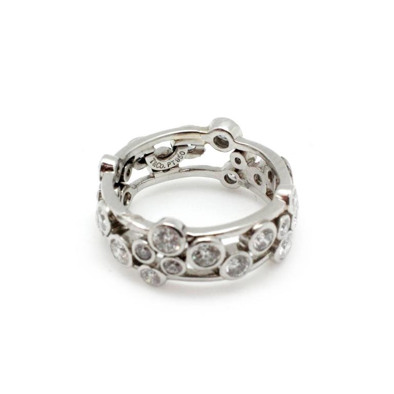 Tiffany and Co. Diamond Platinum Bubble Band Ring For Sale at 1stDibs