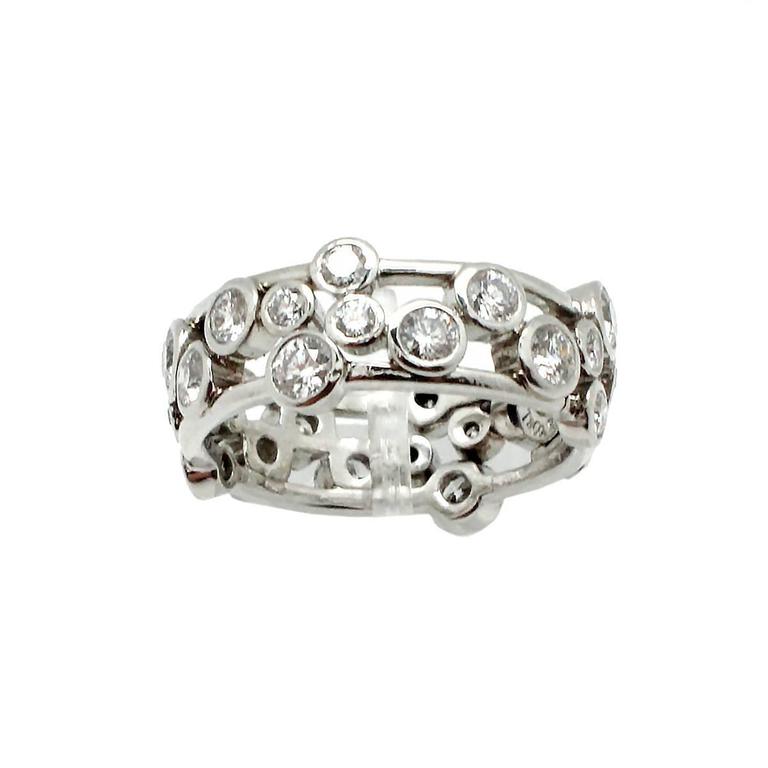 Tiffany and Co. Diamond Platinum Bubble Band Ring For Sale at 1stDibs